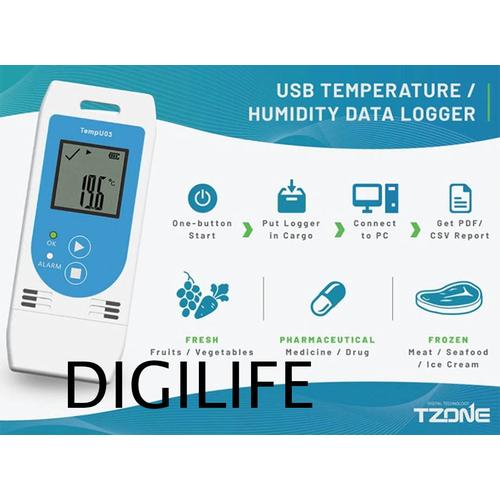 Jual Temperature Humidity Data Logger Tzone TempU03 Sensor PC Suhu Temp U03 - Jakarta Utara ...