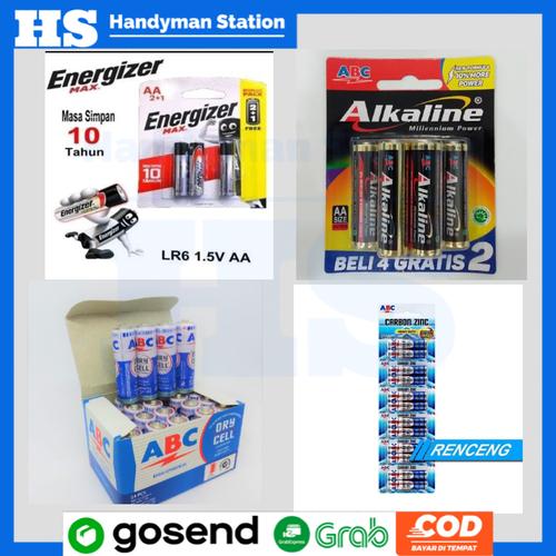 Jual Baterai ABC Alkaline Battery AAA AA A2 A3 ENERGIZER MAX Serbaguna ...