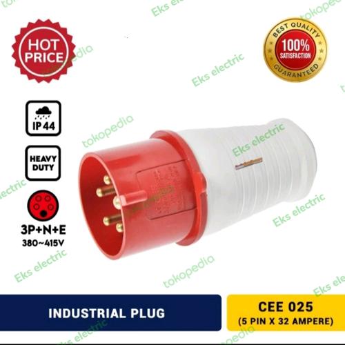 Jual Stop Kontak Industrial 3phase Socket Plug 5Pin 32A male - Jakarta ...