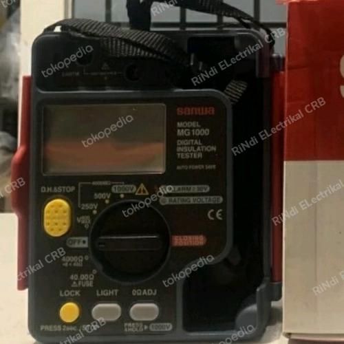 Jual SANWA MG1000 DIGITAL INSULATION TESTER MEGGER 1KV MG-1000 ASLI ...