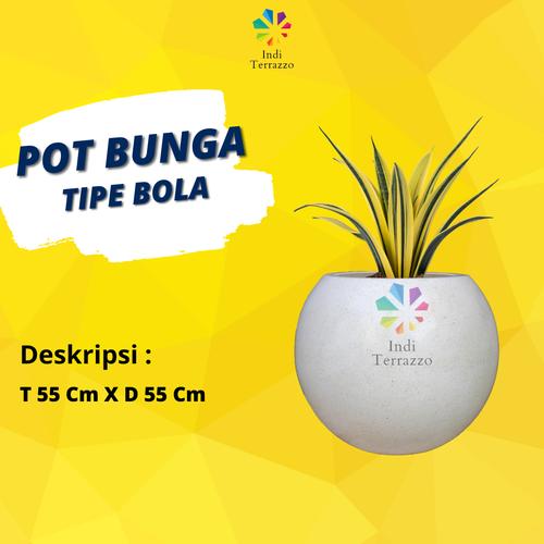 Jual Indi Terrazzo Pot Bunga Tipe Bola Kota Depok Indi Terrazzo