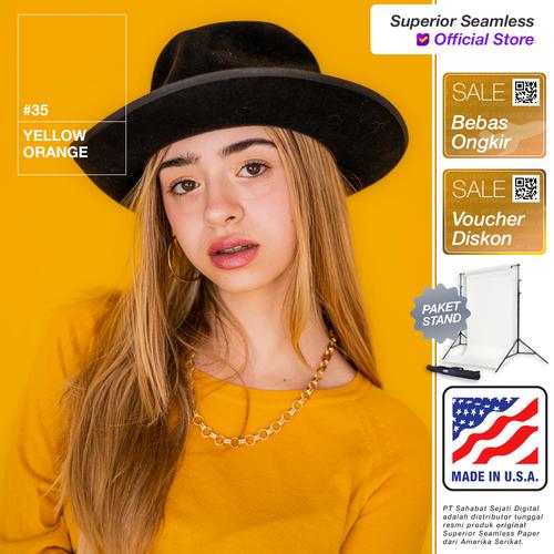 Promo Background Paper Kertas Polos Seamless Studio 1.3x11M 35 Yellow ...