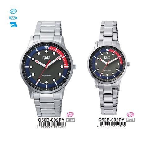 Promo Q&Q Original Jam Tangan Couple Analog Stainless Steel - Q50B ...