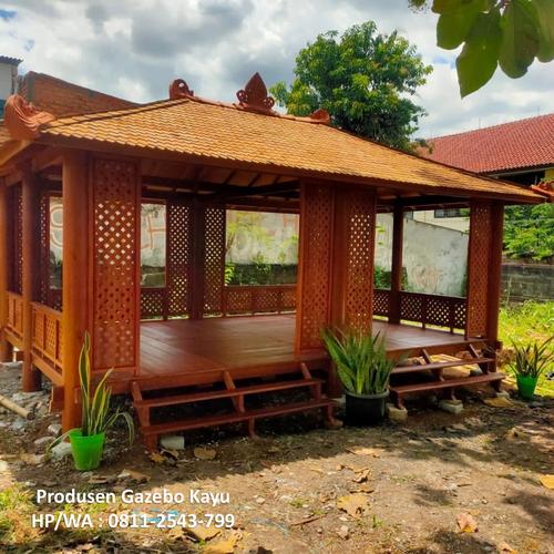 Jual Gazebo Kayu Kelapa Minimalis Mushola Modern Ukuran 4x6 M Terbaru ...