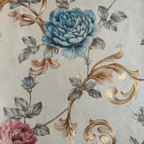 Jual wallpaper motif bunga ukuran 15 meter tebal dan timbul mewah ...
