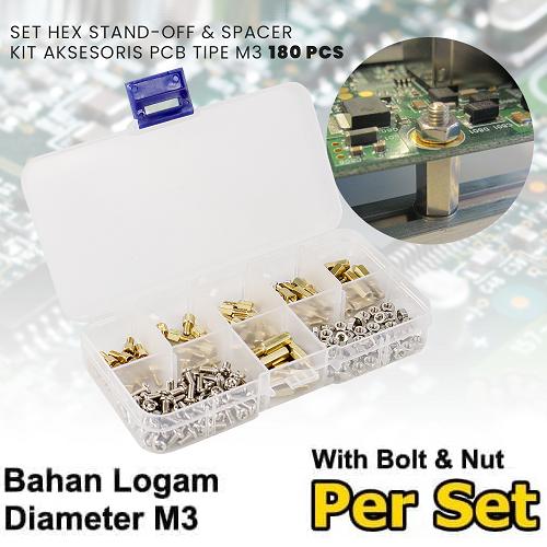 Jual Spacer PCB Besi Kuningan M3 Set 180 Pcs Kaki Metal Mur Baut Stand ...