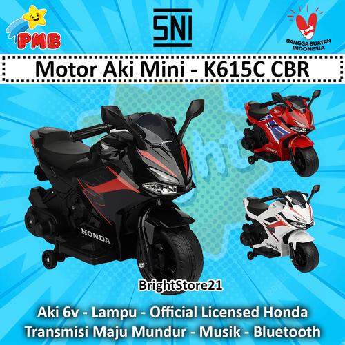 Jual Motor Aki Mainan Anak Mini PMB K615C CRB Licensed by Honda - Hitam ...
