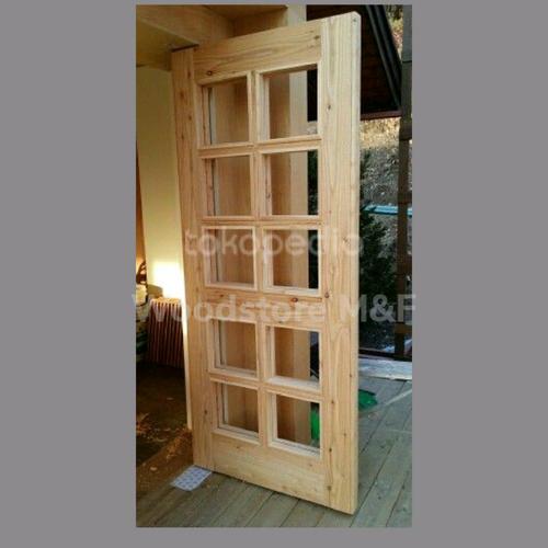 Jual Pintu rumah satu daun pintu jati solid model bingkai minimalis ...