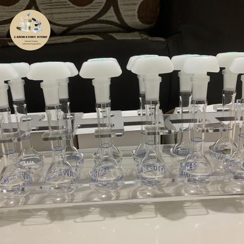 Jual Set Rack Acrylic Volumetric Flask 12 Well Plus 10ml Volumetric ...