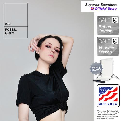 Promo 72 Fossil Gray 1.3x11M Background Paper Kertas Polos Seamless ...