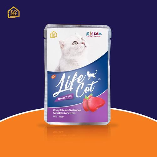 Jual makanan kucing life cat sachet 85 gram tuna kitten 24 sachet ...