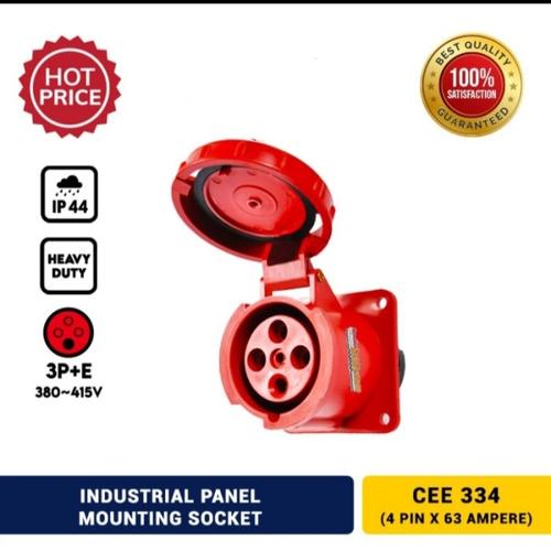 Jual Stop Kontak Industrial 3phase Socket Panel Mounting 4Pin 63A ...