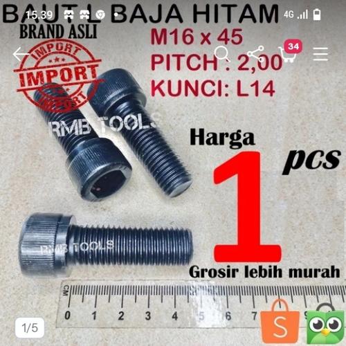 Jual baut L+ mur baja m16x45 full drat - Kab. Tangerang - Kavino BAUT ...