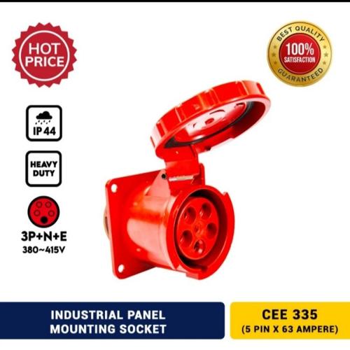 Jual Stop Kontak Industrial 3phase Socket Panel Mounting 5Pin 63A ...