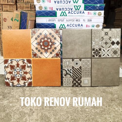 Jual Keramik 40x40 motif batik (doff-mate) keramik dekoratif - Cokelat ...
