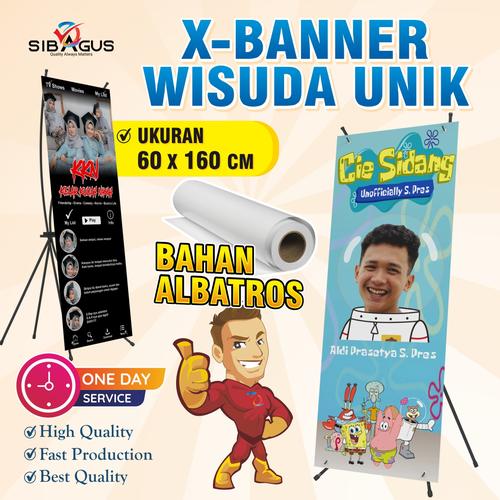 Jual X Banner Wisuda Desain Unik Bisa Custom Desain - 60x160 cm ...