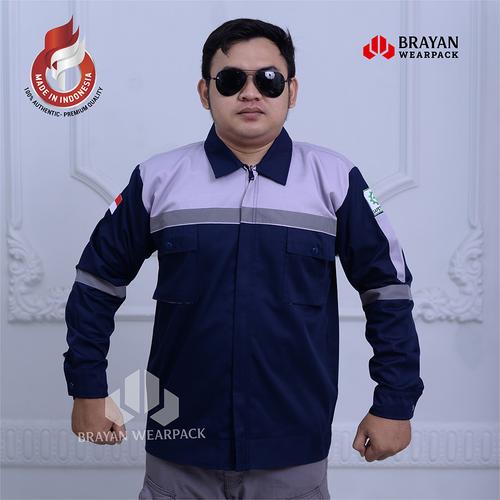 Jual Pakaian Safety Wearpack Kerja Baju Seragam Proyek Navy Kombinasi ...