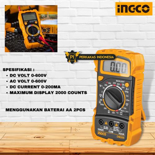 Promo Multimeter Digital Avometer INGCO DM2002 Multitester 10A Alat Cek ...