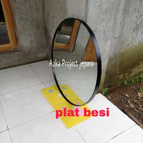 Jual Cermin bulat frame besi 80cm / cermin dinding / cermin custom ...
