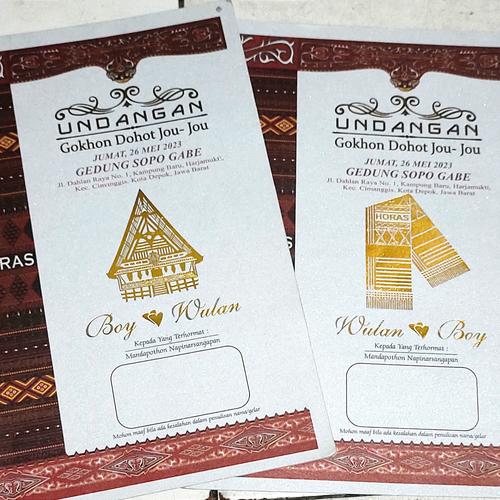 Jual cetak undangan pernikahan adat batak elegan kekinian/custom ...