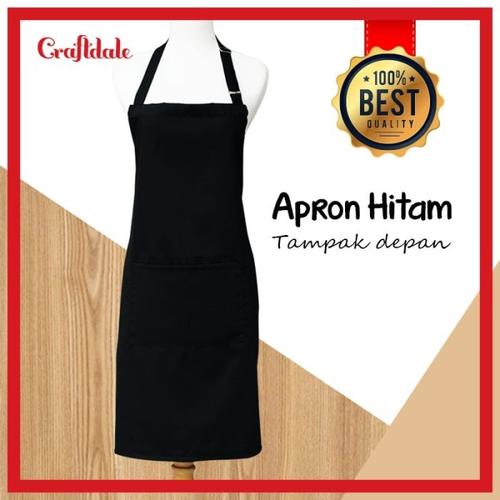Jual Apron polos + bordir LOGO 1 warna - Hitam - Jakarta Barat ...