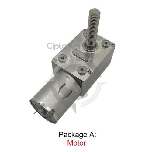 Promo Worm Gear DC Motor With M8 Threaded Shaft Reversed CW/CCW Self ...