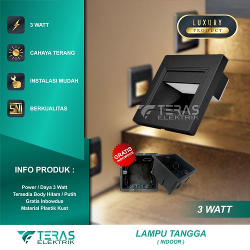Jual Lampu tangga led 3 Watt step light Cahaya Warmwhite 3000k body ...