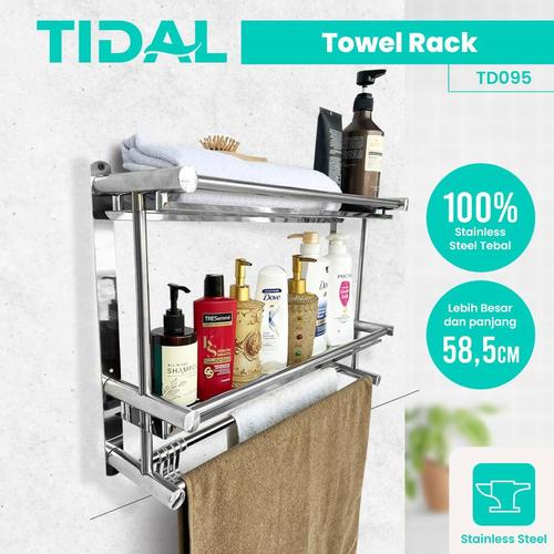 Jual Rak Sabun Handuk Dinding Kamar Mandi Stainless Tidal TD095 - Kota ...