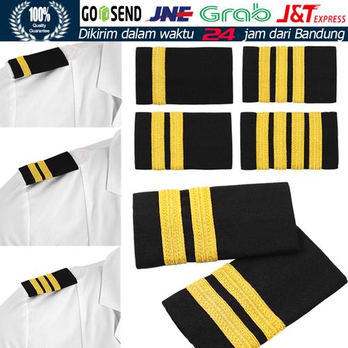 Jual 2Pcs Bar Pilot Atau Epaulette 4/3/2/1 Gold - Pangkat Pilot Bar 4 ...