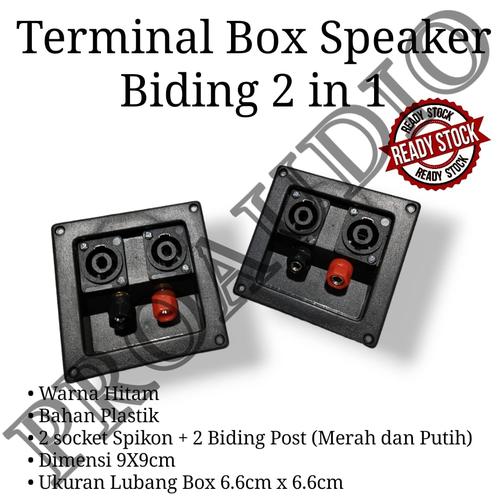 Jual TERMINAL BOX SPEAKER BIDING & 2 SOKET SPIKON (TERMINAL 2 IN 1 ...