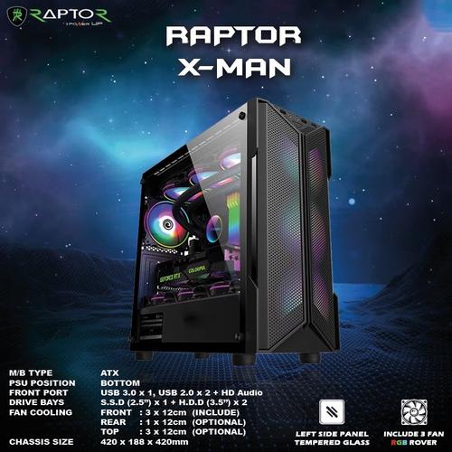 Jual Casing Komputer PC Power Up Raptor X-Man XMan with LED FAN M-ATX ...