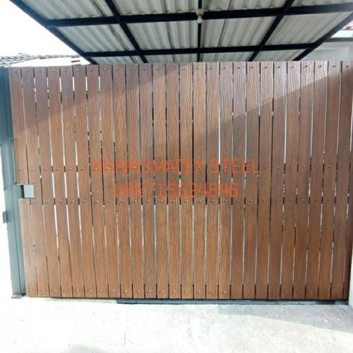 Jual pagar sliding pagar dorong woodplank motif kayu - Kota Tangerang ...