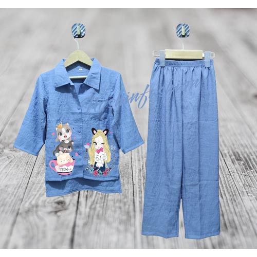 Promo Setelan kemeja anak perempuan 3-10th / Setcel anak viral crinkle ...