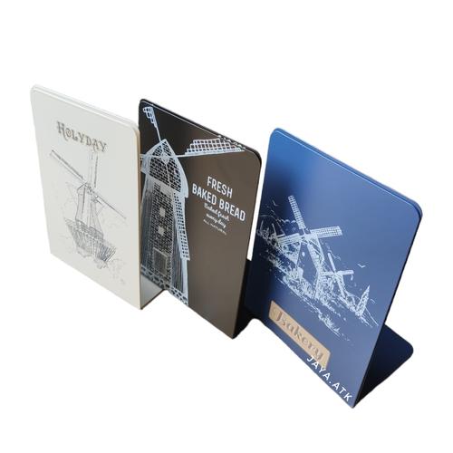 Jual Book End Pembatas Buku Besi No 7 fancy Penahan Buku Besi Bookend ...