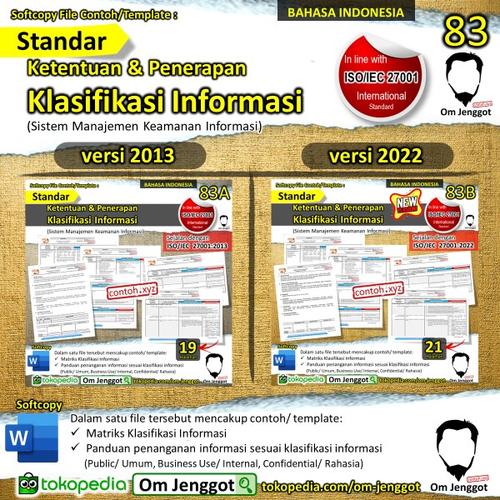 Jual [Softcopy] Contoh Standar Klasifikasi Informasi, sesuai ISO/IEC ...