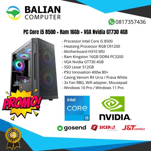 Jual PC/CPU Rakitan Core i5 Gen 8, Ram 16GB, SSD 512GB, VGA GT730 4GB ...