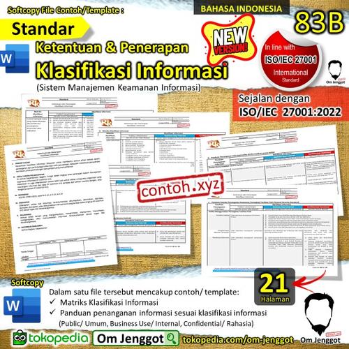 Jual [Softcopy] Contoh Standar Klasifikasi Informasi, sesuai ISO/IEC ...