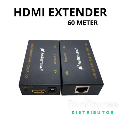 Promo HDMI EXTENDER 60 METER / Converter HDMI to LAN 60M Cat5 Cat6 ...