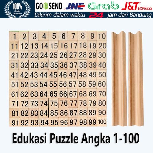 Jual Mainan Kayu Edukasi Puzzle Angka 1-100 Wooden Toy Number Angka ...
