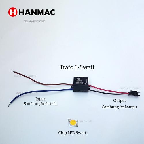 Jual Lampu mata led chip cob 3watt trafo driver 9-17.5 VDC 280mA ...