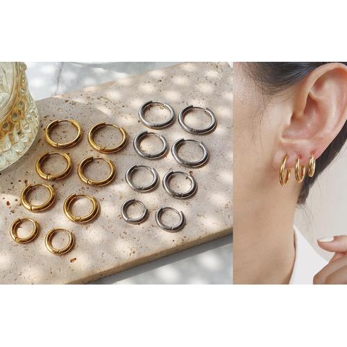 Jual BAILEY EARRINGS / HOOPS / HUGGIES - STAINLESS STEEL - ANTI KARAT - SILVER, 12 MM - Jakarta ...