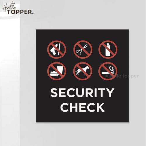 Jual Security Check Sign Board Akrilik Tempel Dinding Papan Acrylic ...