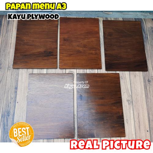 Jual CUSTOM Papan Alas MENU KAYU Plywood Board / Cover Buku Tulis Cafe ...