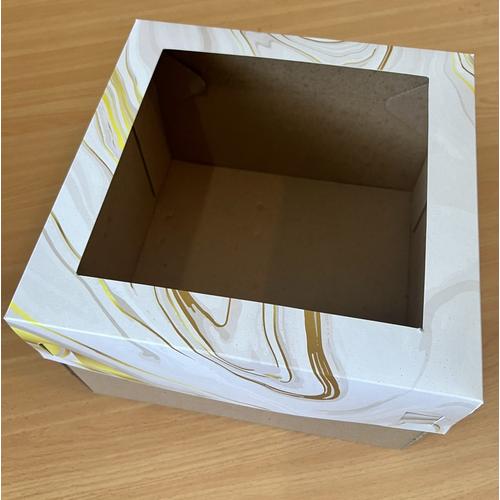 Jual Box Cake Grey Gold Marble Mika 25x25 Tempat Roti Kotak Kue Dus ...