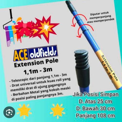 Jual Tongkat Cat ACE Roller Extension Pole Tongkat Penyambung Rol 3 ...