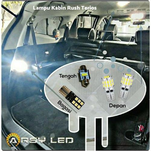 Jual Lampu Plafon Kabin Mobil Rush Terios LED CREE + CSP Paket isi 4 ...