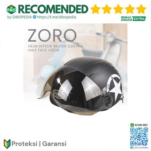 Jual Zoro Helm Sepeda Skuter Motor Elektrik Half Face Hitam Hitam