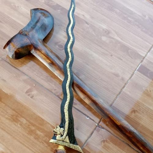 Jual Keris Nogososro Luk 13 Kinatah Kamarogan Tangguh Majapahit Banyu ...