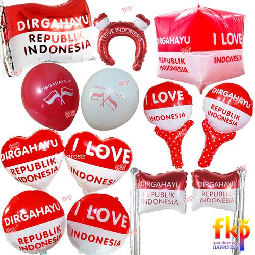Jual Balon Satuan Dirgahayu RI / Dekorasi 17 Agustusan Kemerdekaan HUT ...