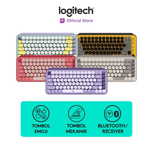 Promo Logitech POP Keys Keyboard Wireless Mechanical Compact, Emoji ...